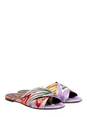 Missoni Ada Chevron Twill Slides - Multicoloured