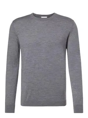 ALLUDE Virgin Wool Crewneck Sweater - Grey