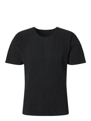 Issey Miyake Homme Plissé Basics Pleated T-shirt - Black