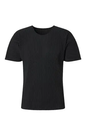 Issey Miyake Homme Plissé Basics Pleated T-shirt - Black