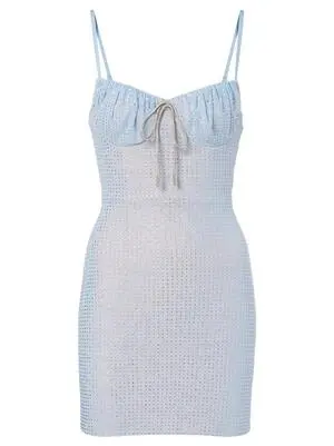 AREA Crystal-embellished Minidress - Blue