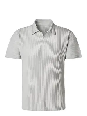 Issey Miyake Homme Plissé Basics Pleated Polo Shirt - Grey