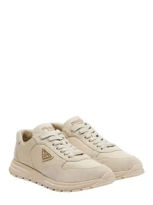 Prada Prax 2.0 Re-nylon Suede-trimmed Sneakers - Beige