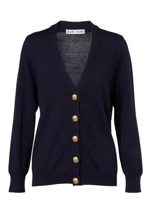 BLAZÉ MILANO Wool, Silk, And Cashmere Cardigan - Blue