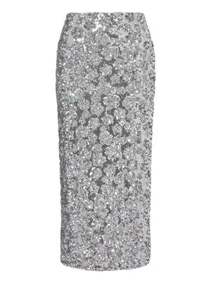 BLAZÉ MILANO Utopia Sussex Sequined Pencil Skirt - Silver