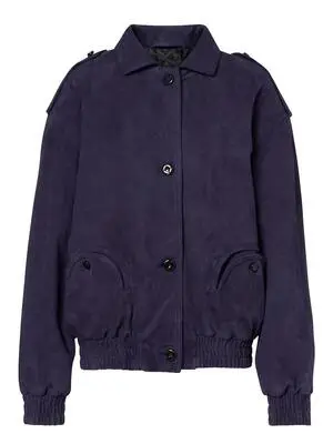 BLAZÉ MILANO Viva Charlie Suede Bomber Jacket - Blue