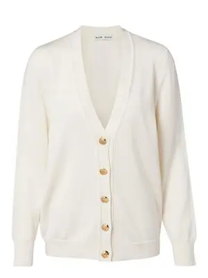 BLAZÉ MILANO Wool, Silk, And Cashmere Cardigan - White