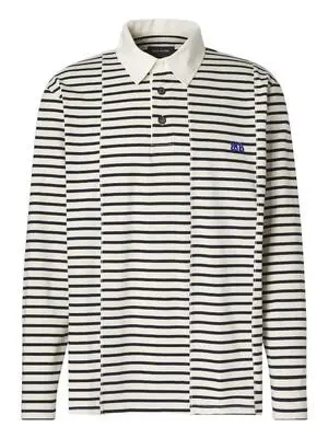 WALES BONNER City Striped Cotton Polo Shirt - White