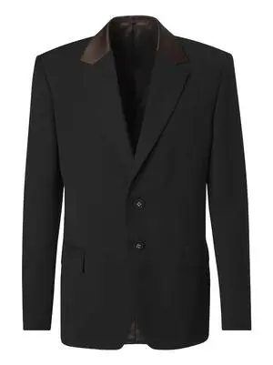WALES BONNER Alto Satin-trimmed Virgin Wool Blazer - Black