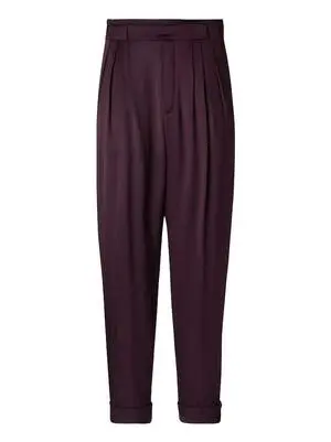 Saint Laurent Silk Suit Pants - Purple