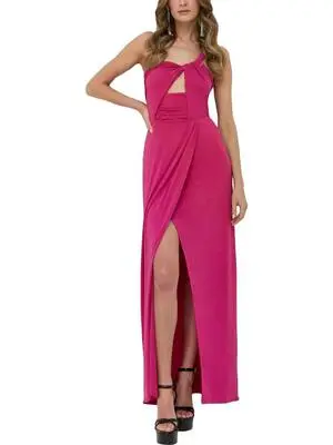Patrizia Pepe Knot-detail Cut-out Maxi Dress - Pink
