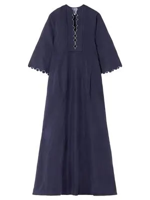 Thierry Colson Rachel Embroidered Maxi Dress - Blue