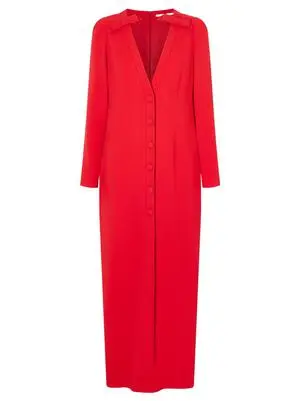 Alessandra Rich Bow-detailed Cady Midi Dress - Red