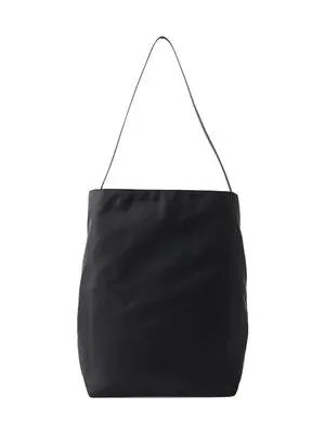 VALESQUE Leather-trimmed Shell Bucket Tote - Black