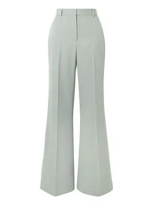 Stella McCartney Striped Wool-jacquard Flared Trousers - Gray