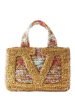 Valentino Garavani Viva Superstar Small Raffia Shoulder Bag - Multi