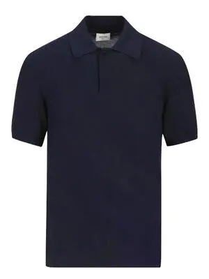 Saint Laurent Ribbed Polo T-shirt - Blue