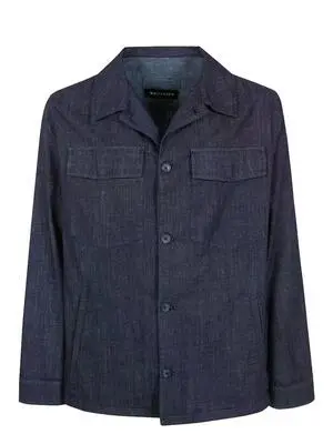 WHITE SAND Buttoned Pocket Shirt - Blue