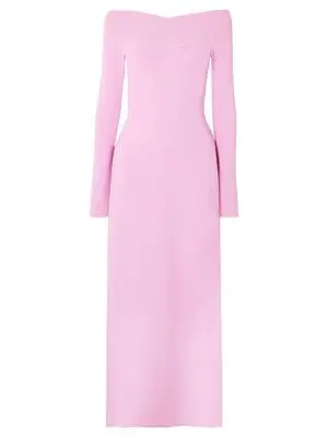 Stella McCartney Off-the-shoulder Knitted Midi Dress - Pink