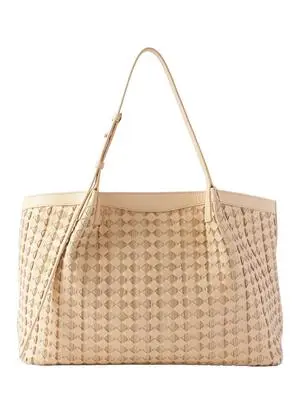 SERAPIAN Serapian Secret Large Woven Leather Tote Sand