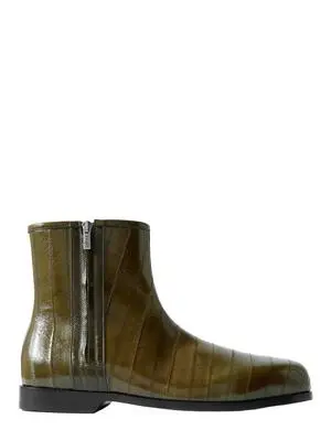 Loewe Bobine Panelled Eel Boots - Green
