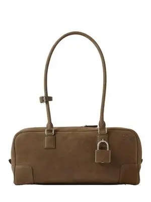 Loewe Amazona 31 Debossed Nubuck Shoulder Bag - Brown