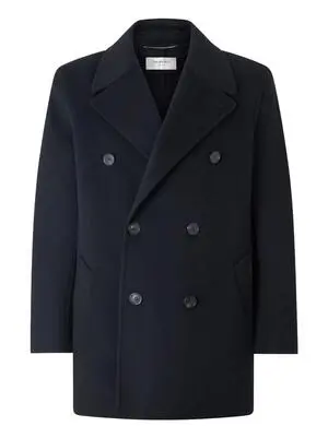 Saint Laurent Double-breasted Wool Pea Coat - Black