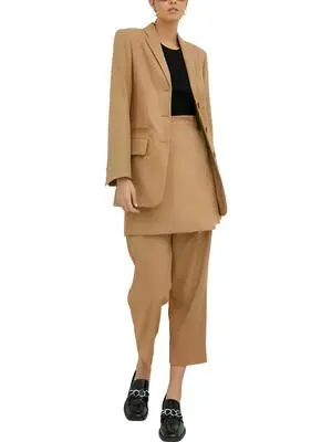 BY MALENE BIRGER Button-detailed Frayed Skirt - Brown