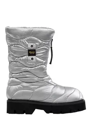 BLAUER. Elsie Quilted Zip Up Boots - Silver