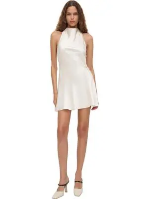REFORMATION Roy Silk Mini Dress - Ivory