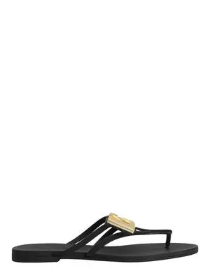 Dolce & Gabbana Dg Logo Thong Sandals - Black