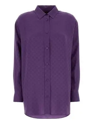 Gucci Silk Oversized Shirt - Purple