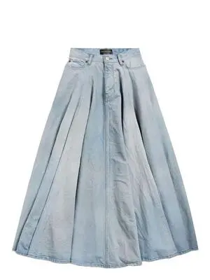 Balenciaga Cotton Maxi Skirt - Sky Blue