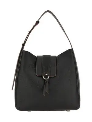 Hogan Leather Hobo Bag - Black