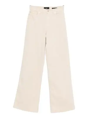 7 For All Mankind Lotta Wide Leg Denim Jeans - Beige