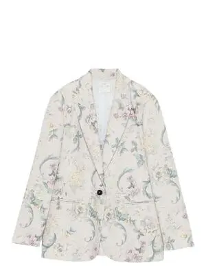 FORTE_FORTE Printed Blazer Jacket - Pink