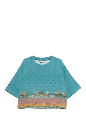 PIERRE-LOUIS MASCIA Printed Silk Blouse - Sky Blue