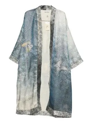 PIERRE-LOUIS MASCIA Printed Kimono Jacket - Sky Blue