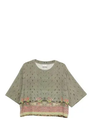 PIERRE-LOUIS MASCIA Printed Silk Blouse Green