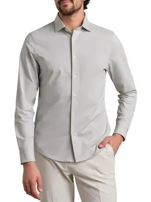 RHONE Commuter Slim Fit Performance Button-up Shirt - Linen Oxford