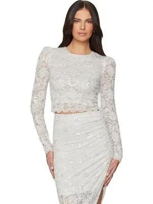 Generation Love Safia Sequin Lace Top - White