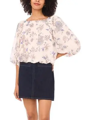 VINCE CAMUTO Floral Print Square Neck Top