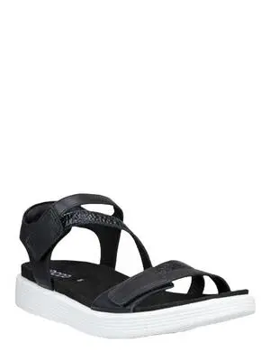 Ecco Soft Three Strap Sandal - Black/black