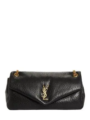 Saint Laurent Medium Calypso Leather Shoulder Bag - Noir