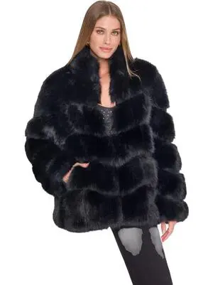 Generation Love Louisa Faux Fur Jacket Black