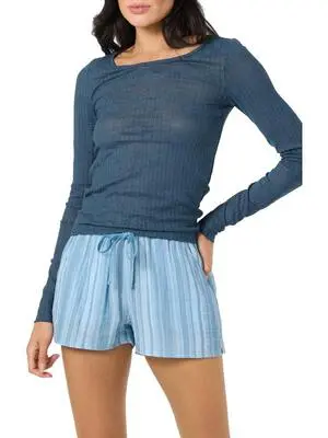 O'Neill Marliz Pointelle Long Sleeve Top - Slate