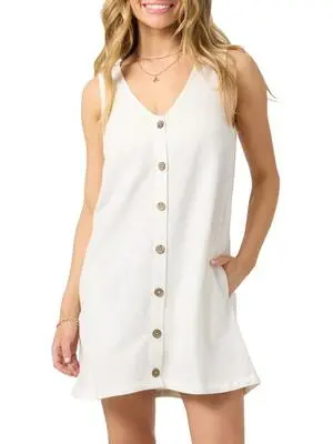 O'Neill Sanders Button-up Mini Dress - White