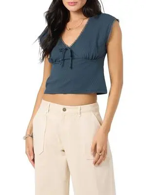 O'Neill Tamilyn Textured Crop Top - Slate