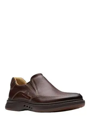 Clarks Unstructured Leather Loafer - Mahogany Leather