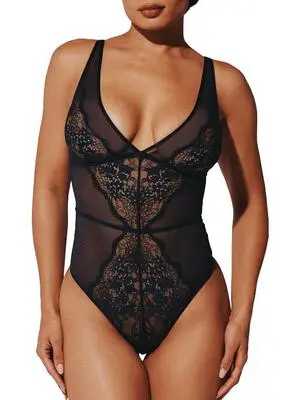 THIRDLOVE All Day Lace Unlined Thong Bodysuit